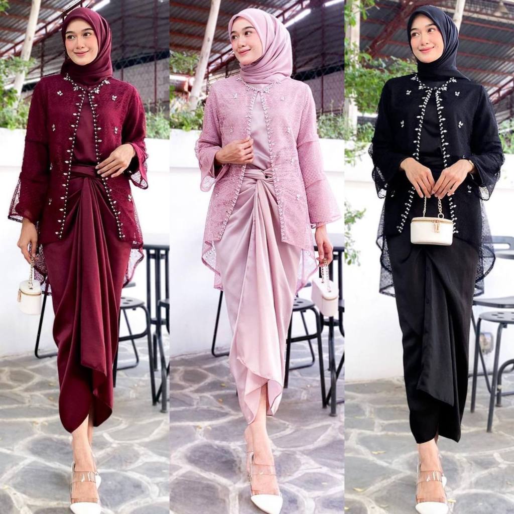 Jual Outfit Kondangan Set Rok Lilit Inner Outer OOTD Kekinian Fashiob ...