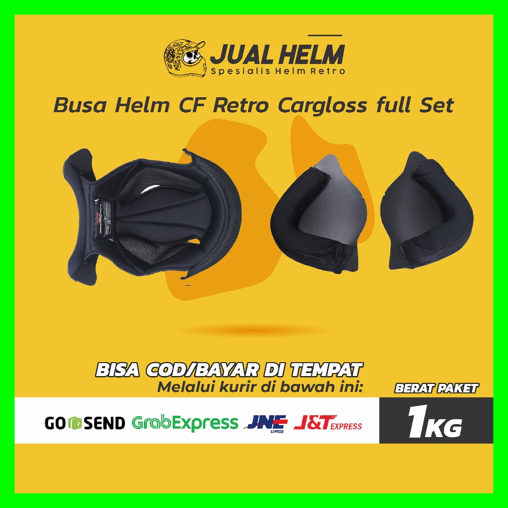 Jual Busa Helm Cargloss Retro CFM Fullset | Busa Pipi + Busa Tempurung ...
