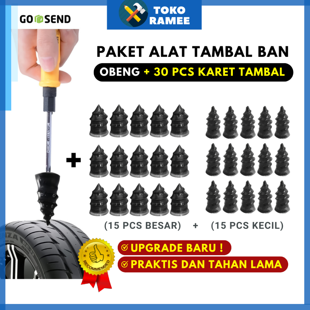 Jual (SET) Skrup Paku Karet Lem Alat Tambal Ban Tubles / Tubeless Motor ...