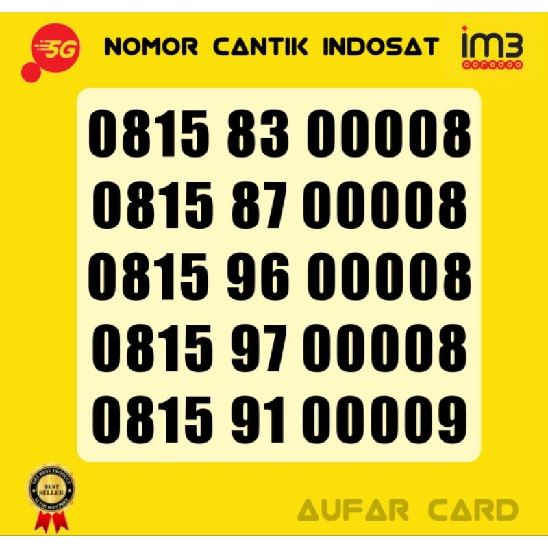 Jual Nomor Cantik Im3 ooredoo Kwartet 0000 Super Rapi 11 digit 00080 ...