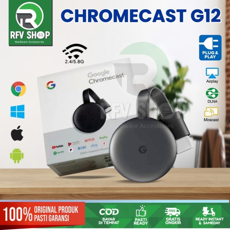 Jual Google Chromecast 3rd Generation G12 Wireless Dongle Mirroring ...