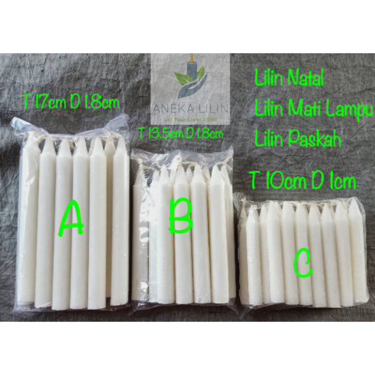 Jual Murah Lilin Putih/ Lilin Mati Lampu/ Lilin Natal/Paskah (Isi 12/10 ...
