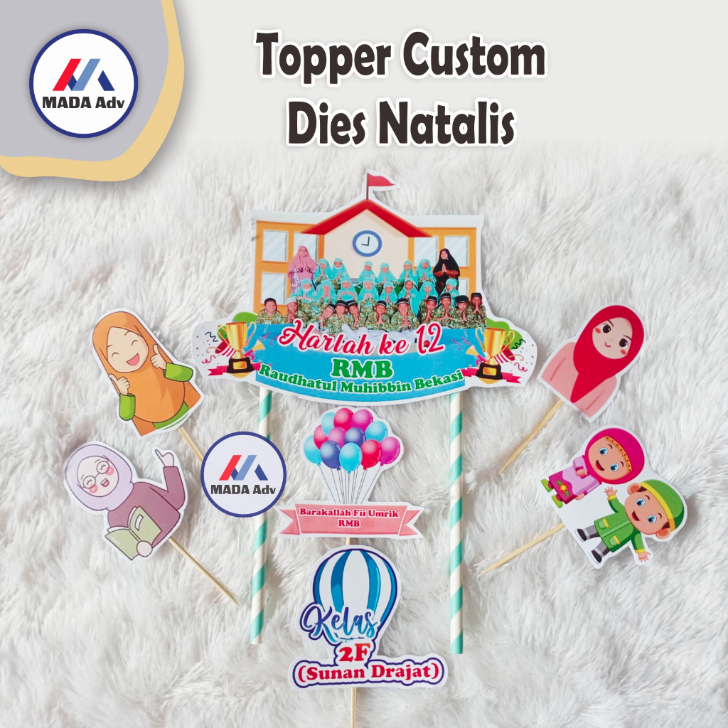 Jual Topper Tumpeng HUT sekolah / Topper Ulang Tahun Sekolah/ Topper ...