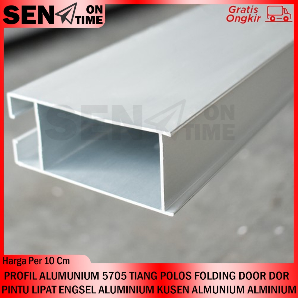 Jual PROFIL ALUMUNIUM TIANG POLOS FOLDING DOOR PER 10 CM KUSEN PINTU LIPAT ENGSEL ALUMINIUM ...