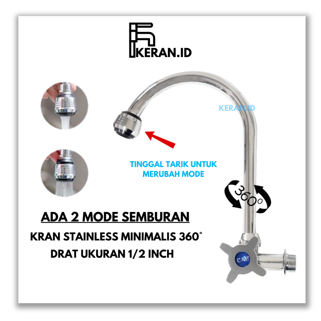 Jual [KERAN.ID] Keran Air Angsa 2 Mode - Keran Cuci Piring Angsa ...