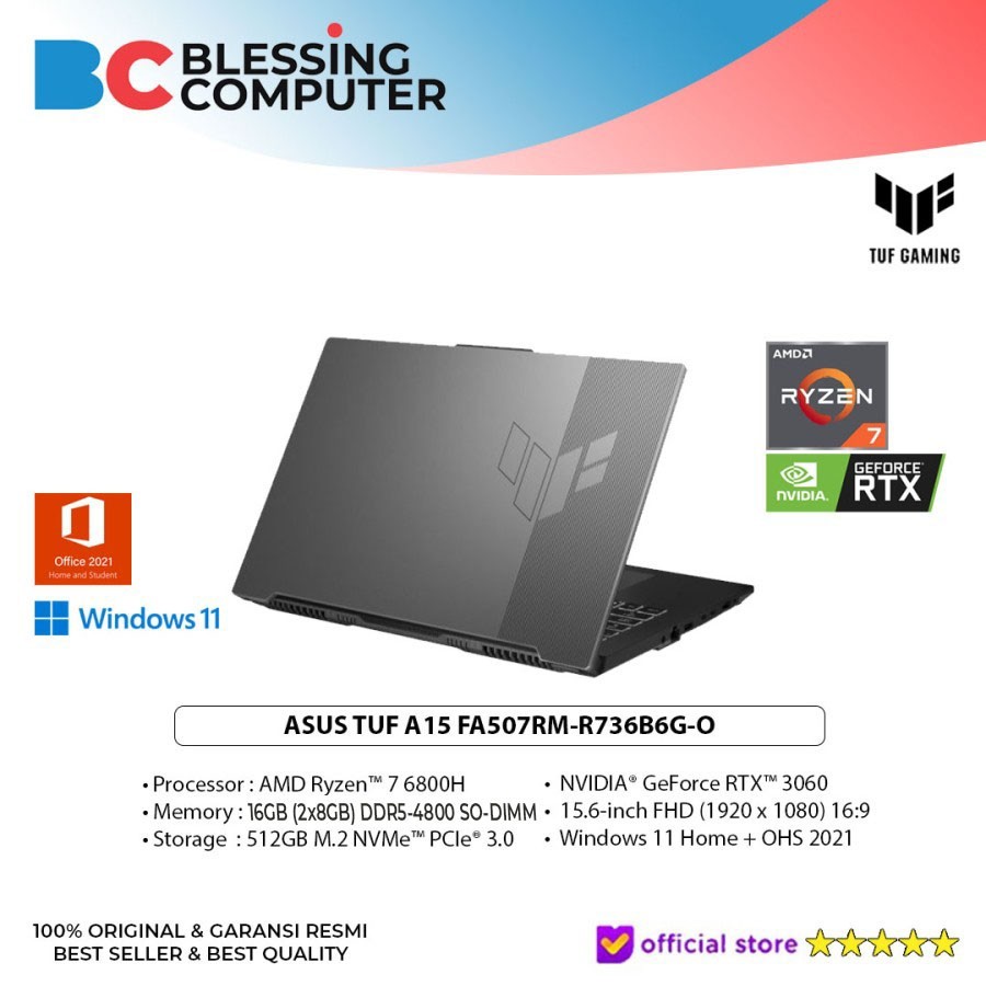 Jual ASUS TUF A15 FA507RM R736B6G-O Ryzen 7 6800H 16GB 512GB RTX3060 ...