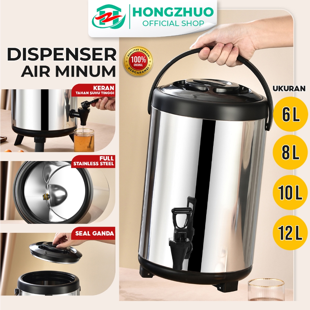 Jual Hongzhuo Termos Air Milk Tea Bucket Water 8 10 12 Liter /Dispenser ...