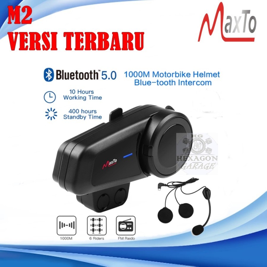 Jual Maxto M2 Intercom Bluetooth Helm 6Rider Fm Radio Waterpoof - Maxto ...