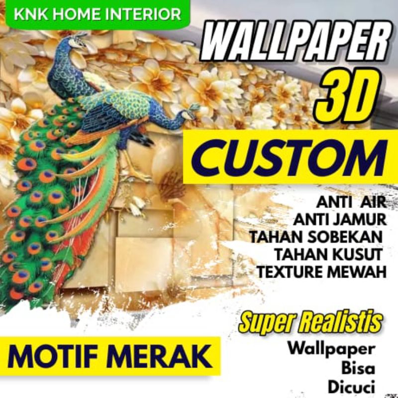 Jual Wallpaper 3D / Wallpaper 3D Plafon / Wallpaper 3D Burung Merak / Wallpaper 3D Classic ...