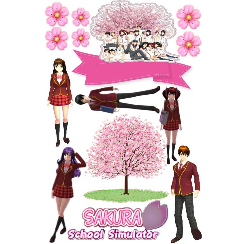 Jual Topper Sakura School Simulator/Topper Cake Happy Birthday Bisa ...