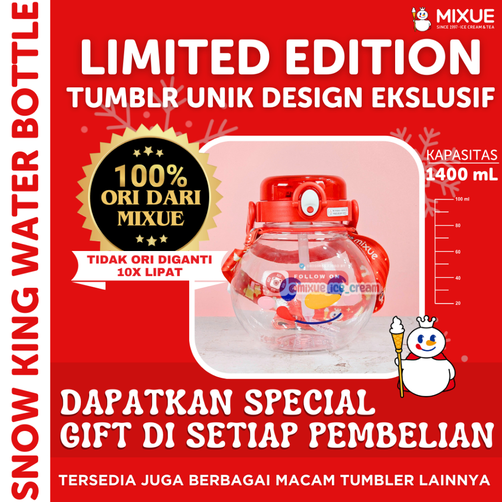 Jual Popping Boba Nata Jelly - Water Bottle Dengan Tali 1400 ML ...