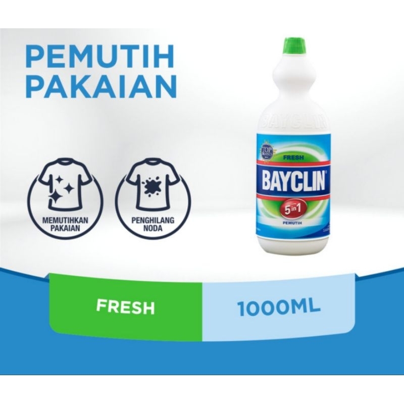 Jual BAYCLIN FRESH PEMUTIH PAKAIAN 1000ML ORIGINAL | Shopee Indonesia