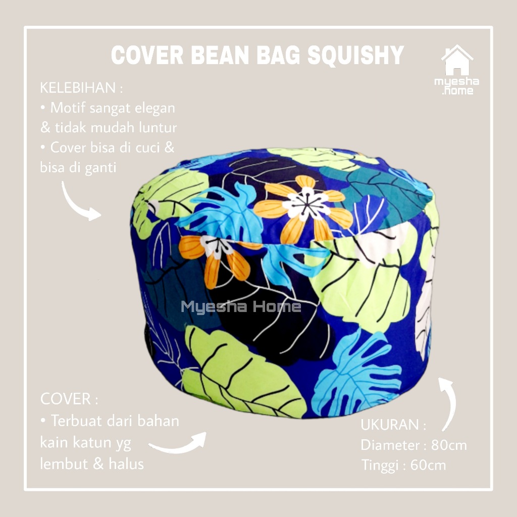 Jual Cover Sofa Bean Bag Squishy Bulat Oval / Sarung Sofa Bean Bag Squishy SQY23 | Shopee Indonesia
