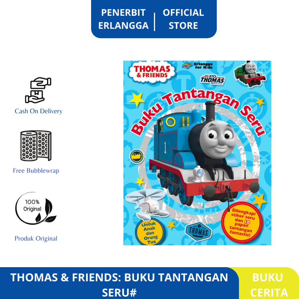 Jual BUKU CERITA ANAK: THOMAS & FRIENDS: BUKU TANTANGAN SERU# -ERLANGGA | Shopee Indonesia