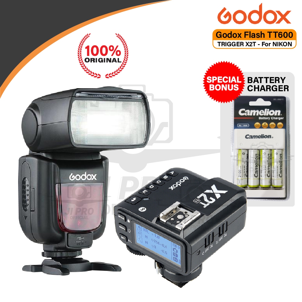 Jual Godox Flash TT600 & X2T - Lampu Flash TT 600 Paket Trigger X2-T | Shopee Indonesia