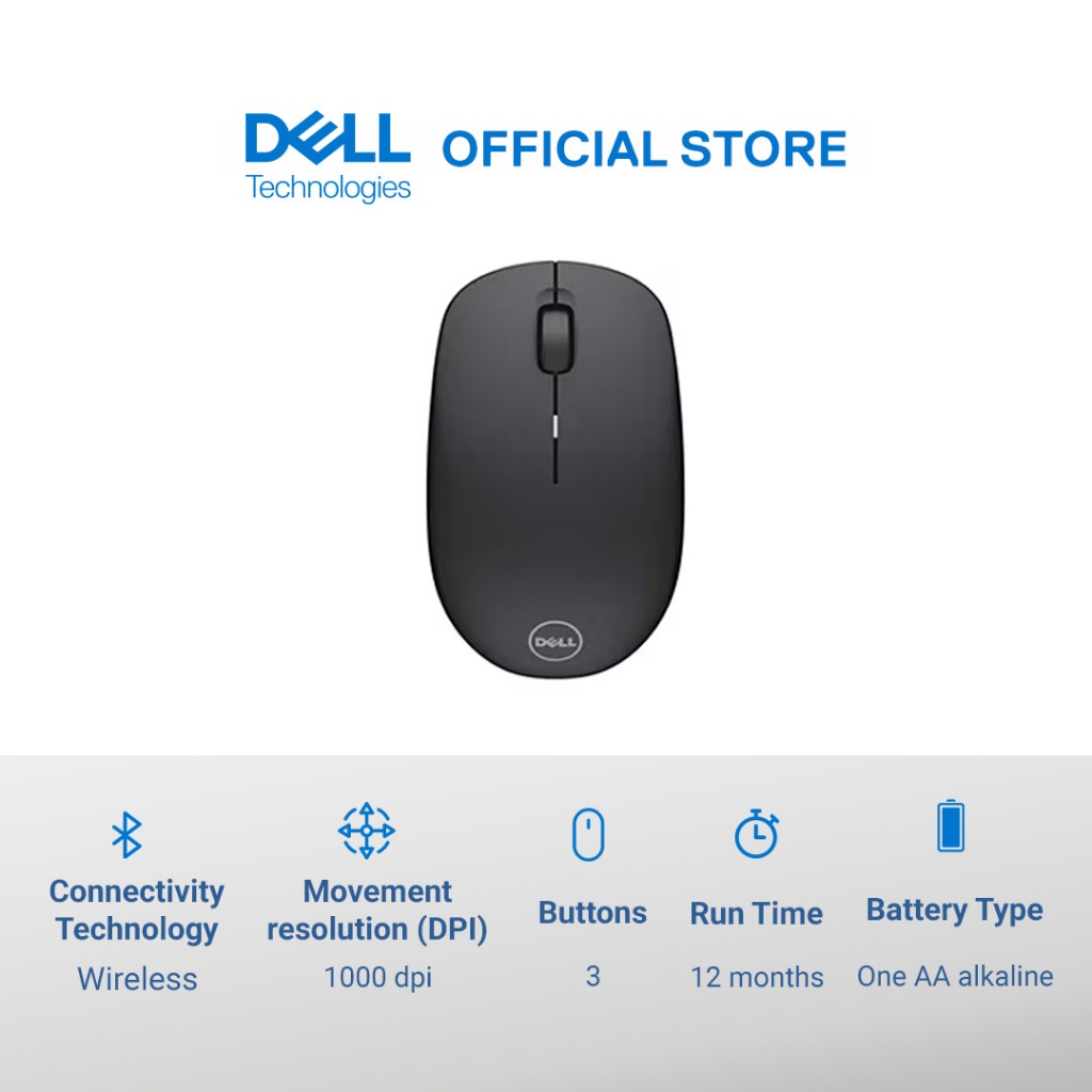 Jual Dell Optical Wireless Mouse WM126 - Black | Shopee Indonesia