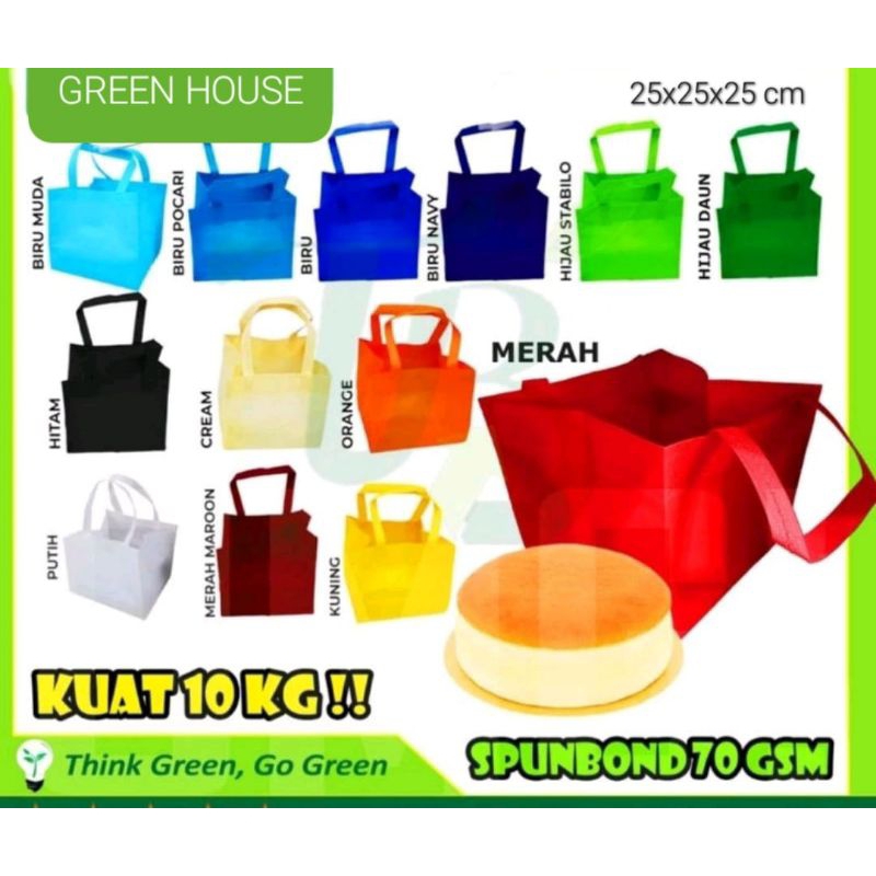 Jual TAS KAIN SPUNBOND 25x25x25 cm | Tas Spunbond | Tas kotak Nasi | Tas Box Nasi Tas Hajatan ...