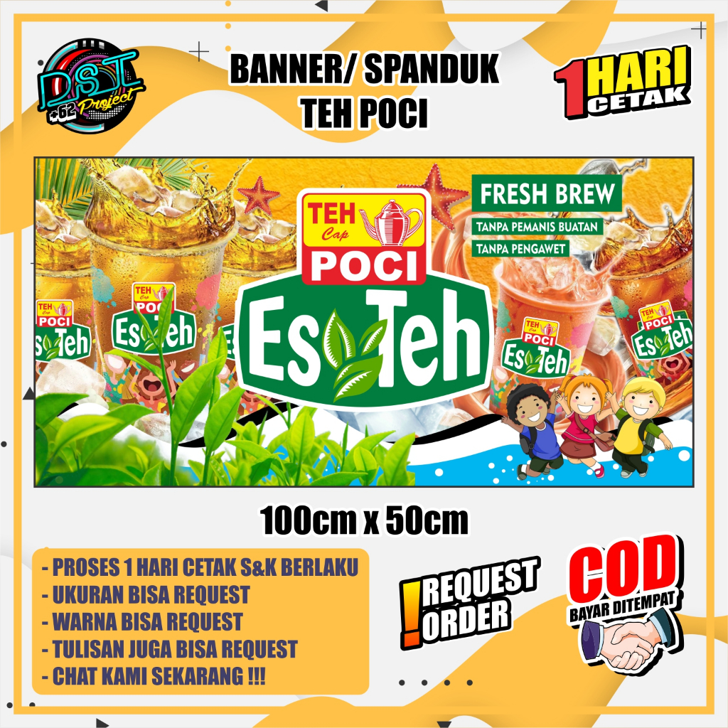Jual BANNER / SPANDUK TEH POCI 100 X 50 | Shopee Indonesia