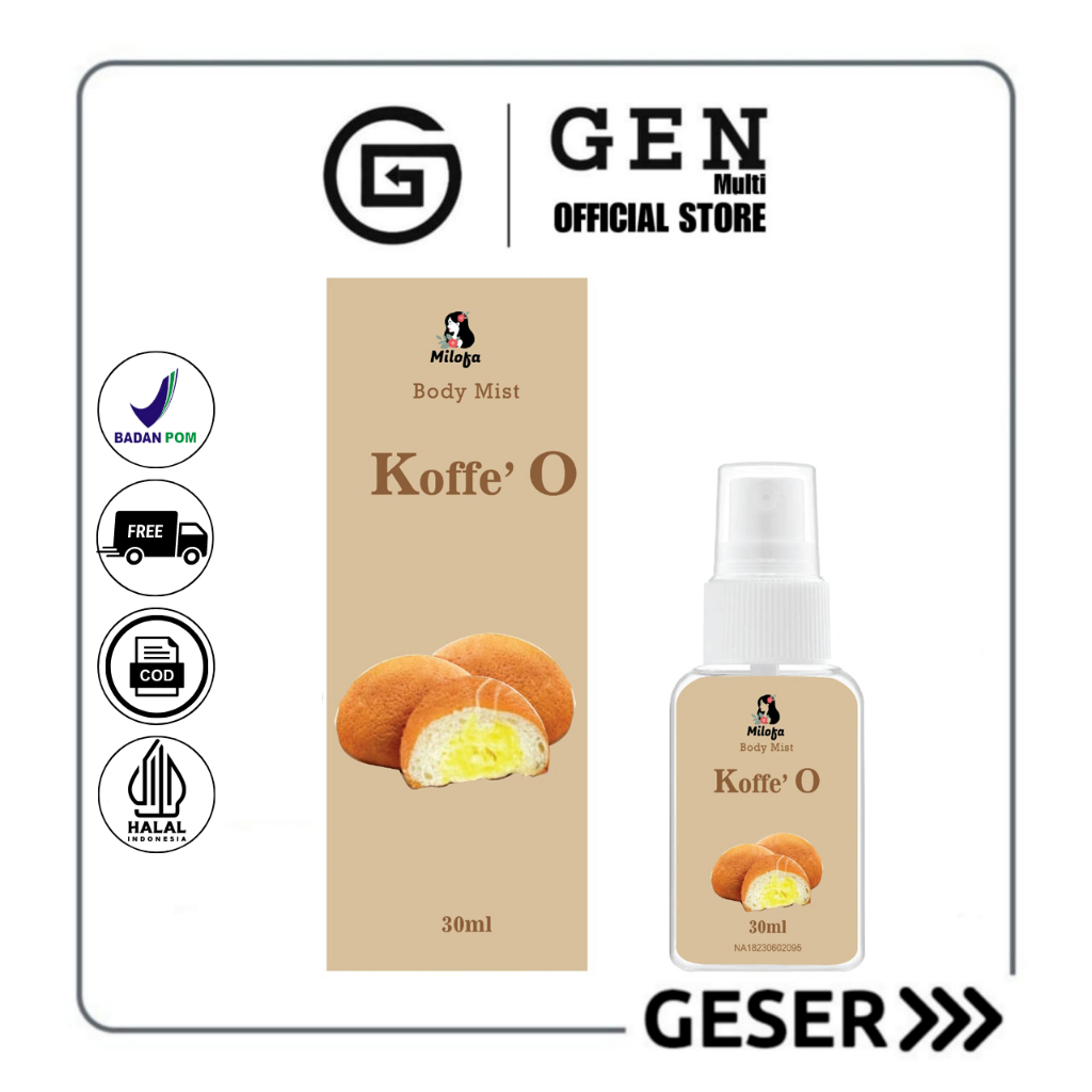 Jual GEN - [BPOM] Parfum Body Mist Milofa Koffe'O 30ml / Body Mist ...
