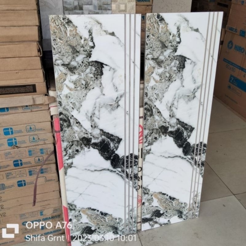 Jual Granit lantai anak tangga stepnosing bevel putih motif marble ...