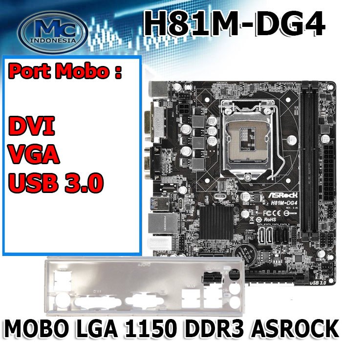 Jual Motherboard Mainboard MOBO H81 Intel LGA 1150 ASRock Onboard ...