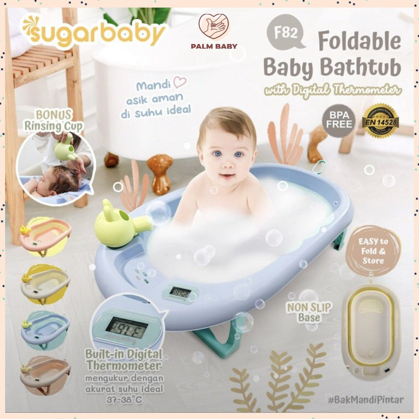 Jual Sugar Baby F82 Foldable Baby Bathtub With Thermometer - Bak Mandi ...