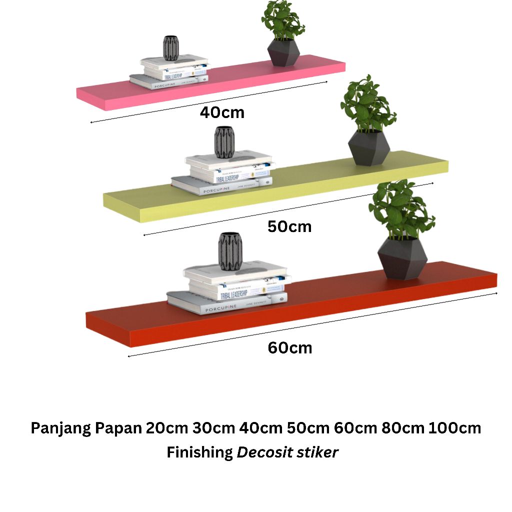 Jual Rak Dinding Tempel Melayang tanpa Bor untuk vas Bunga mackup ...