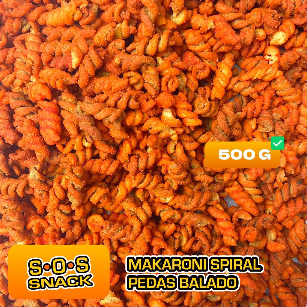 Jual Makaroni SOS - 500GR Makaroni Spiral Pedas Balado Terenak Nikmat ...