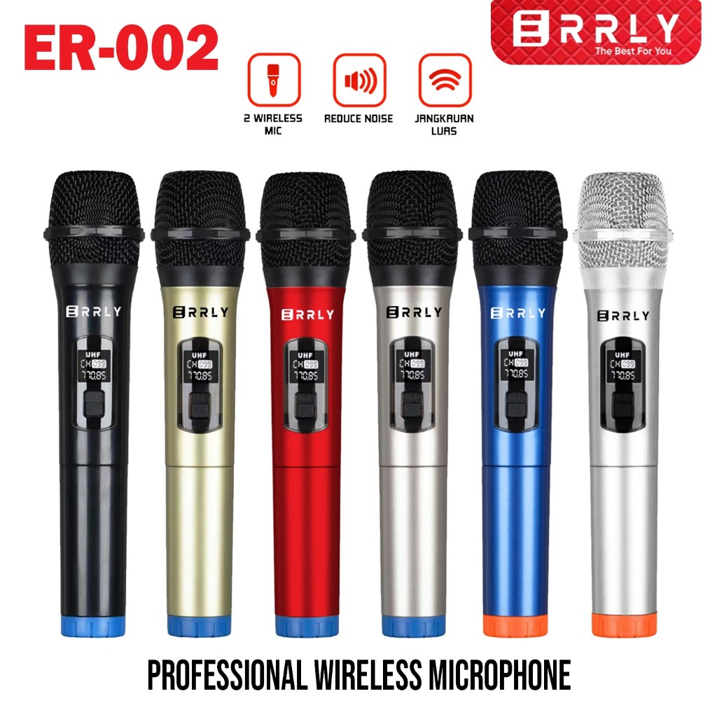 Jual MIC Microphone Wireless Dual Mikrofon Karaoke Profesional Mic with ...