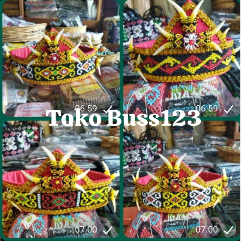 Jual Topi/Lawung Manik Adat dayak Kalimantan | Lawung Manik | Lawung ...