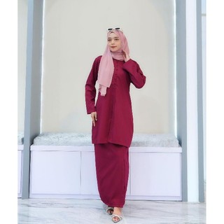 Jual Baju Kurung Melayu Malaysia Stelan One Set Polos Premium oppa ...
