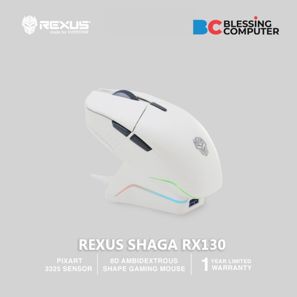 Jual Mouse Wireless REXUS SHAGA RX130 DOCK CHARGER WHITE | Shopee Indonesia