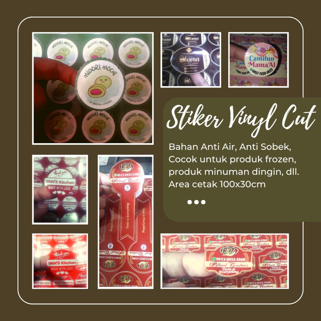 Jual Stiker Logo Vinyl Waterproof Kiss Cut Sticker Label Frozenfood ...