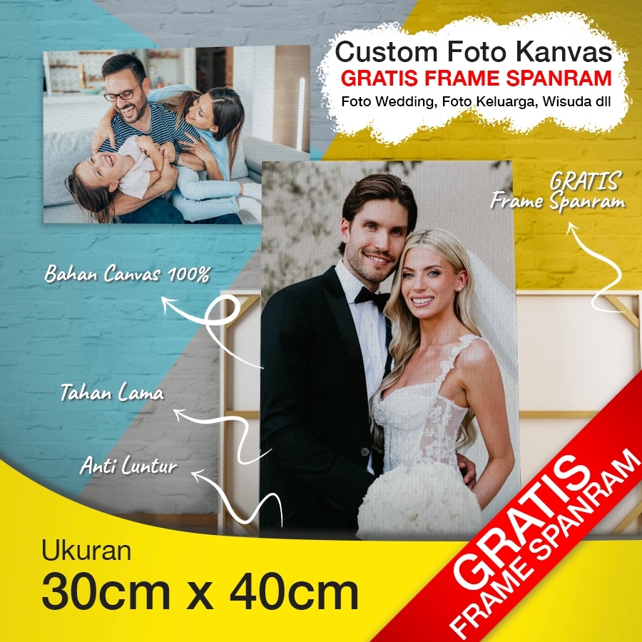 Jual Cetak Foto Canvas 30x40 Free Frame Spanram | Shopee Indonesia