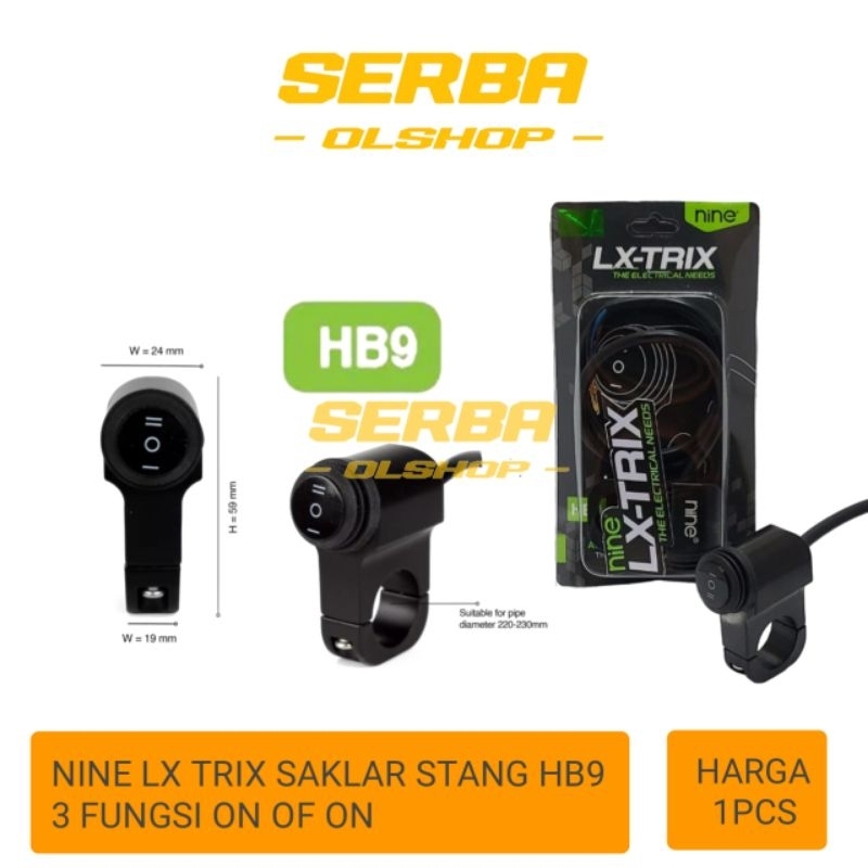 Jual NINE LX- TRIX SAKLAR STANG HB1-S/ HB-7 DAN HB9 3 FUNGSI ON OFF LAMPU MOTOR BY 9 NINE ...