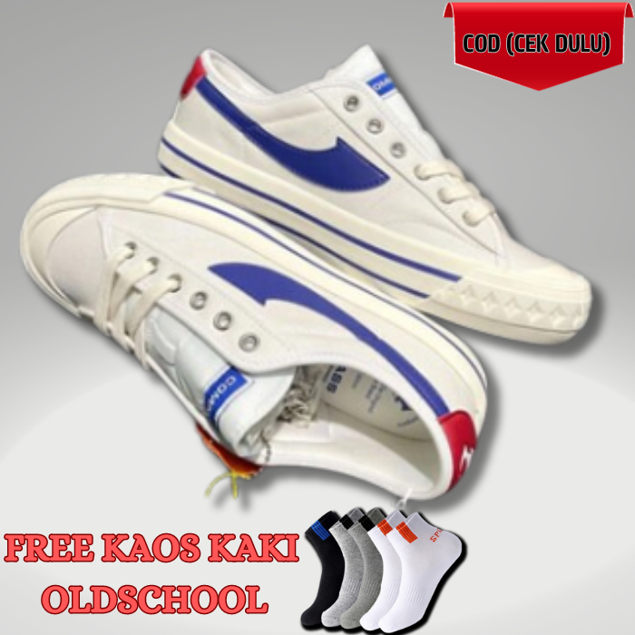 Jual (PROMO TERMURAH) SEPATU COMPASS RETROGRADE LOW WHITE BLUE ORIGINAL ...