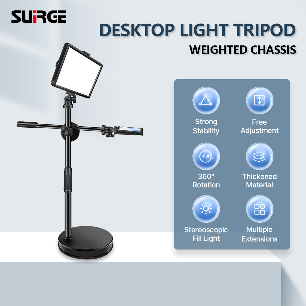 Jual SUIRGE Overhead Tripod Hp + Led Lampu Stand Foldable Mobile Phone ...