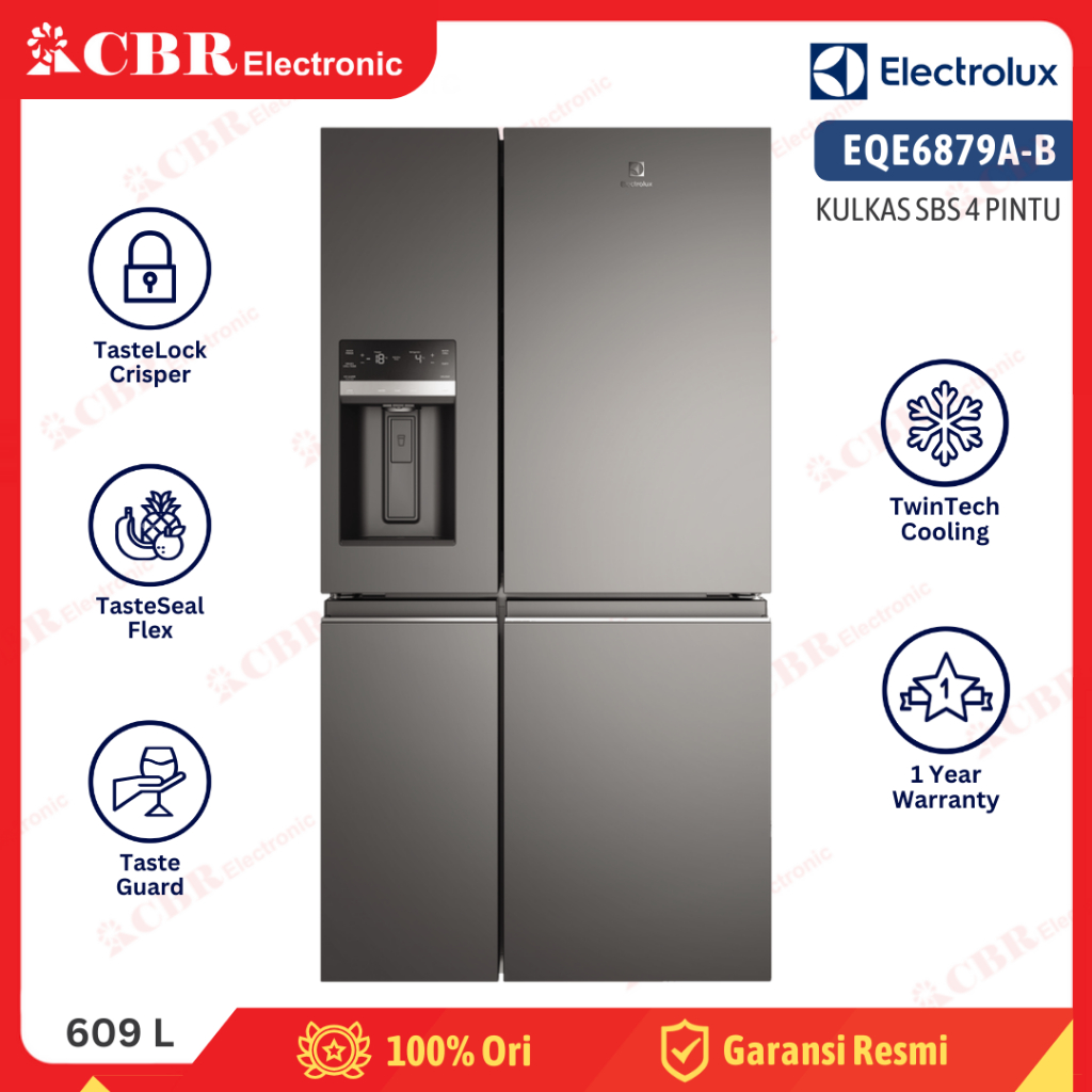 Jual Kulkas ELECTROLUX Side By Side 4 Pintu EQE6879A-B / 609 L | Shopee ...