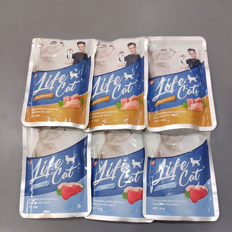 Jual life cat pouch 1 dus isi 24 pcs adult makanan kucing life cat ...