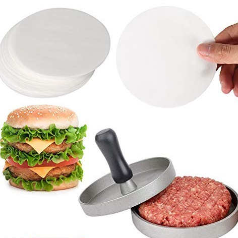 Jual Kertas Alas Daging Burger Bakpao Paper Burger Round Wax Paper 11 ...