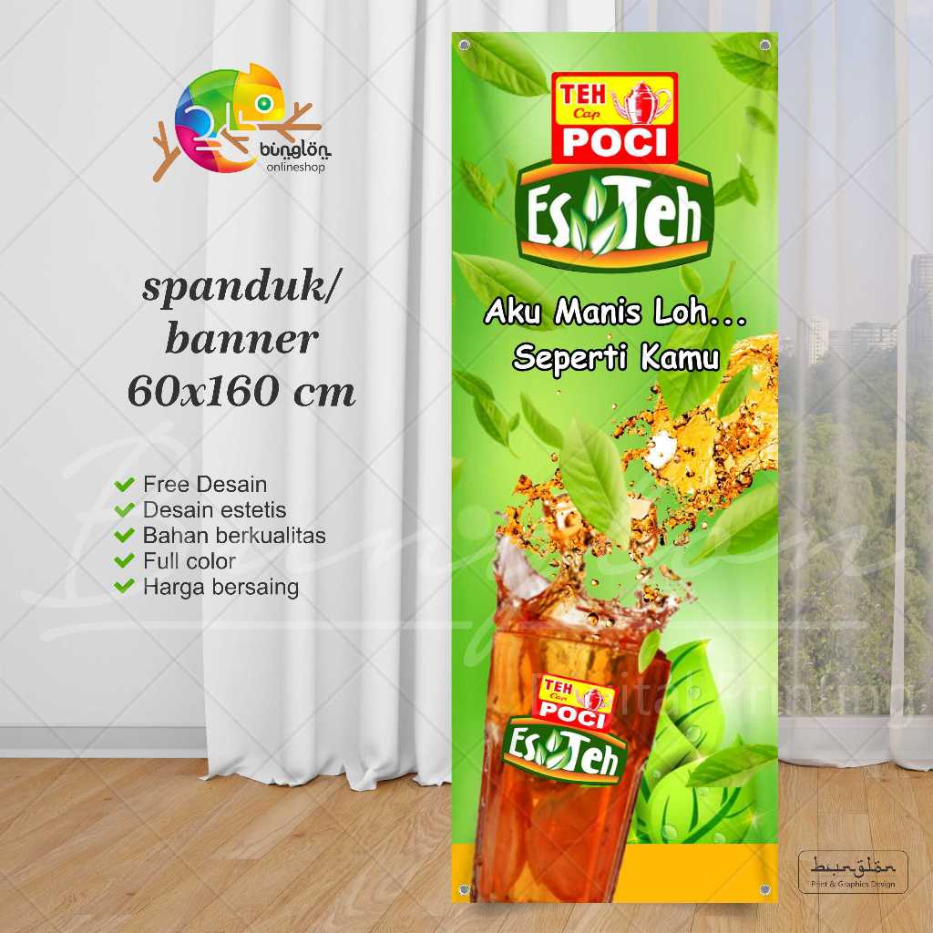 Jual Spanduk Banner Es Teh Poci Aku Manis Seperti Kamu | Shopee Indonesia