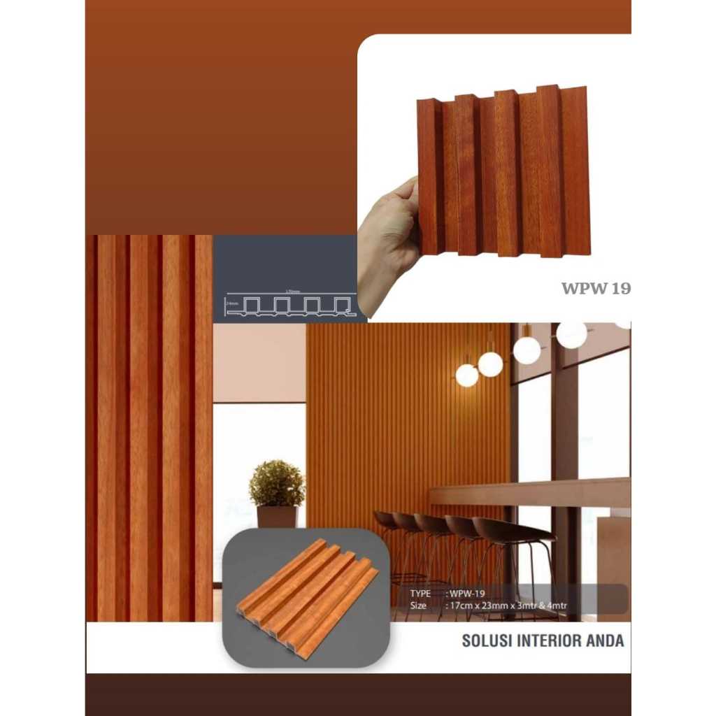 Jual WPC PANEL DINDING KAYU KISI KISI WPC WALL PANEL WOODGRAIN 3 METER ...