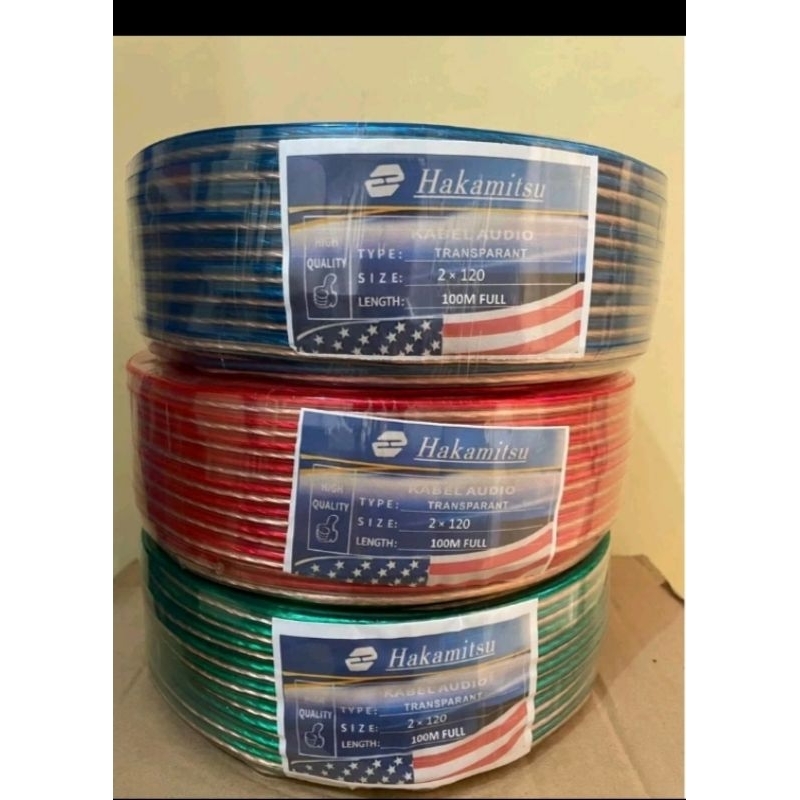 Jual Kabel Transparan 2 x 120 HAKAMITSU 100 Meter Full ( Serat Rambut ...