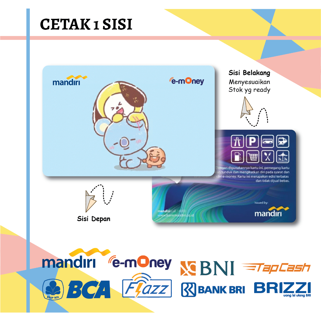 Jual KARTU EMONEY E TOLL ANIME BT21 KOYA & CHIMMY CUTE E MONEY MANDIRI ...