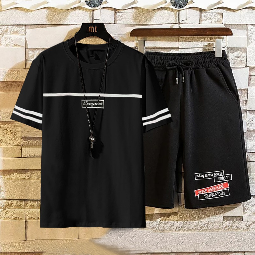 Jual COD-Setelan Pria Satu Pasang Size M|L,XL,XXL Set Rihui Stelan Cowo ...