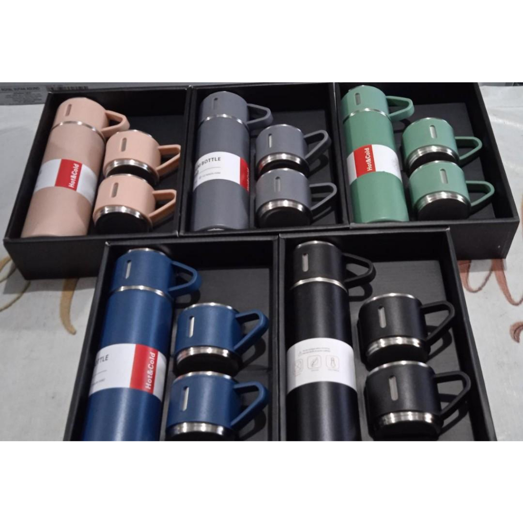 Jual Termos Sultan Vacuum Flask Set / Botol Minum Cangkir 500 ML Panas ...