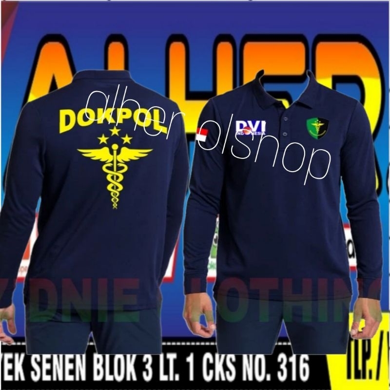 Jual Kaos DOKPOL full bordir kaos polo katun DOKPOL kaos polo shirt ...