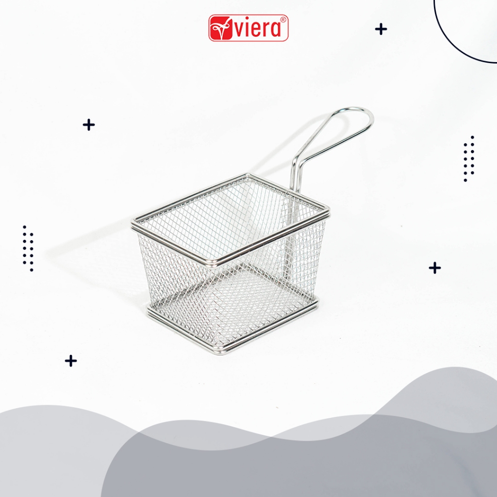 Jual VIERA - Stainless Steel Square Strainer Basket Saringan Deep Fryer ...