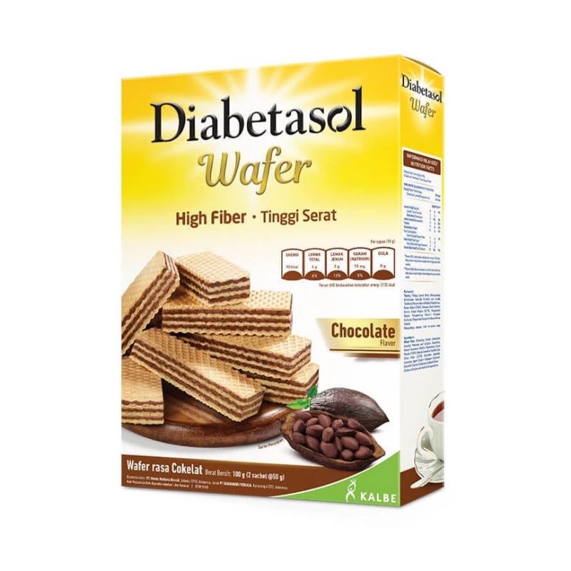Jual Diabetasol wafer chocolate 100gr - snack sehat untuk diabetes dan ...
