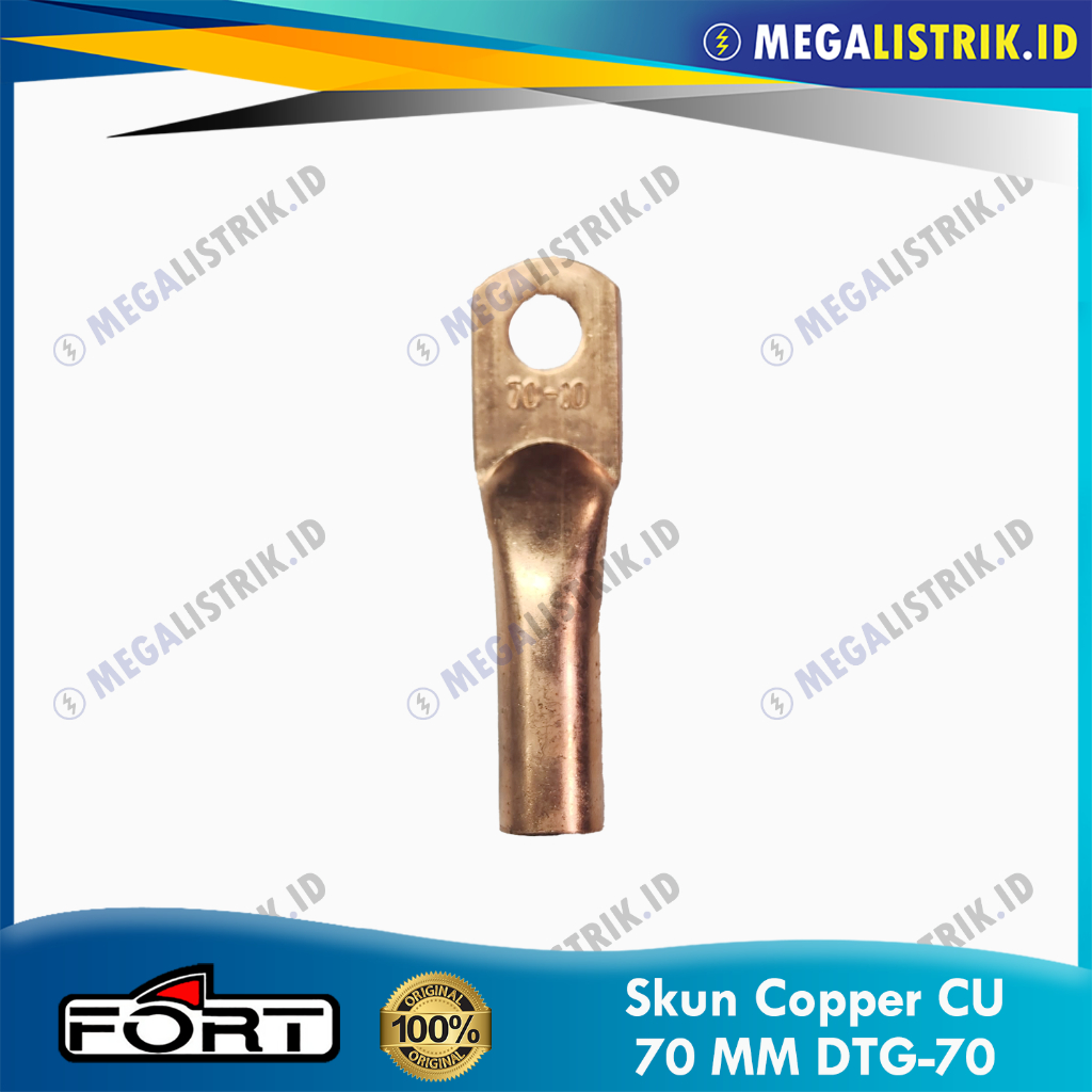 Jual FORT SKUN CU DTG-70 MM / COPPER LUG CABLE LONG BARREL 70MM / SCUN KABEL PANJANG 70-10 MM ...